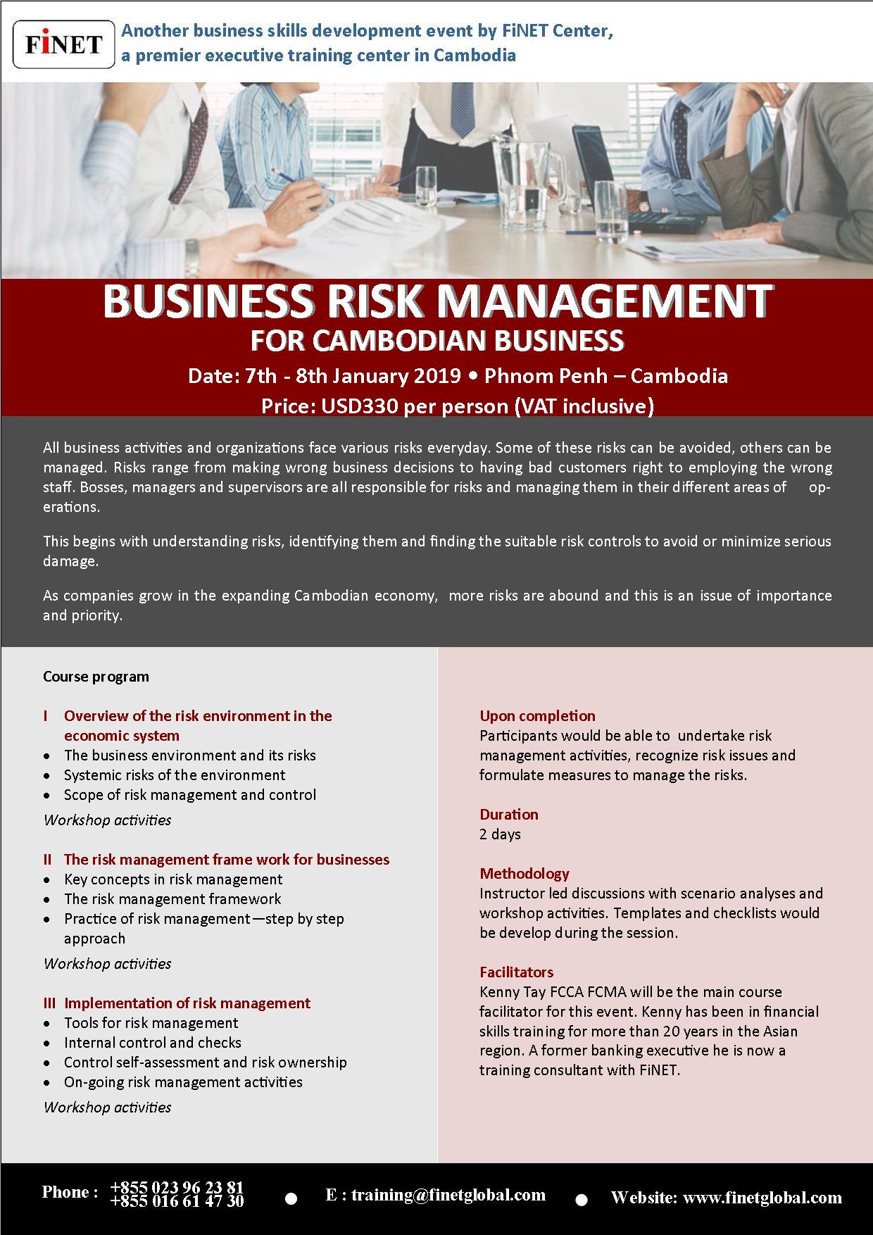 Business Risk Management For Cambodian Business