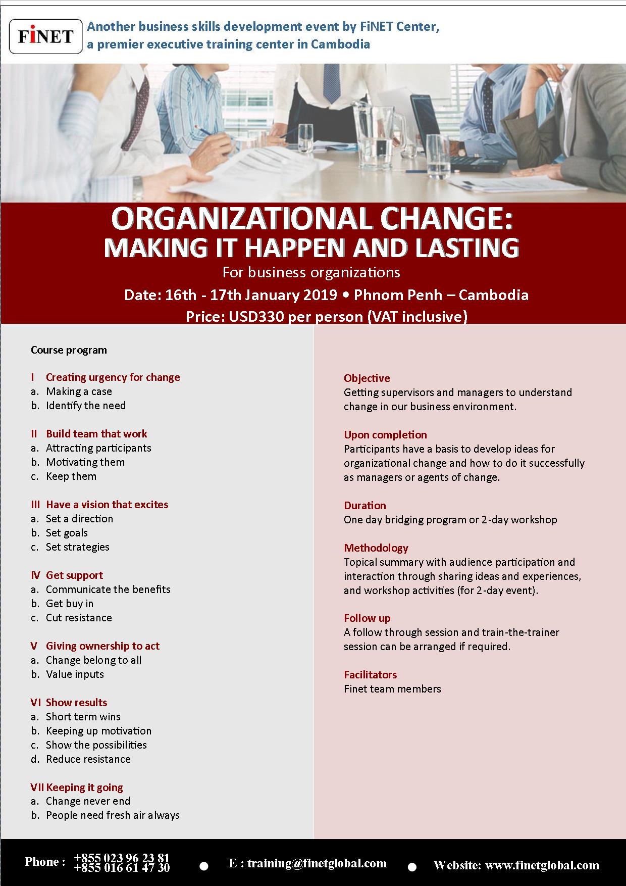 Organizational Change: Making It Happen And Lasting