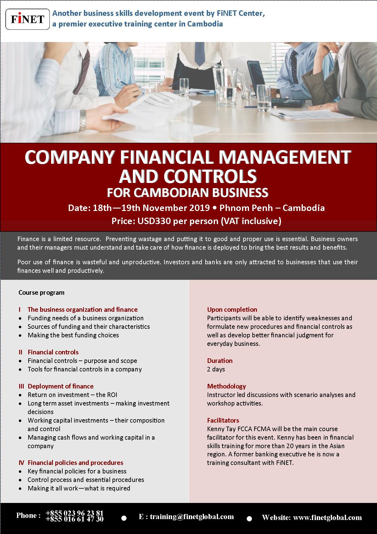 Company Financial Management And Controls for Cambodian Business